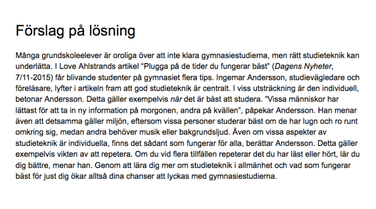 Att träna aspekter av vetenskapligt skrivande i kursen Svenska 3 ...